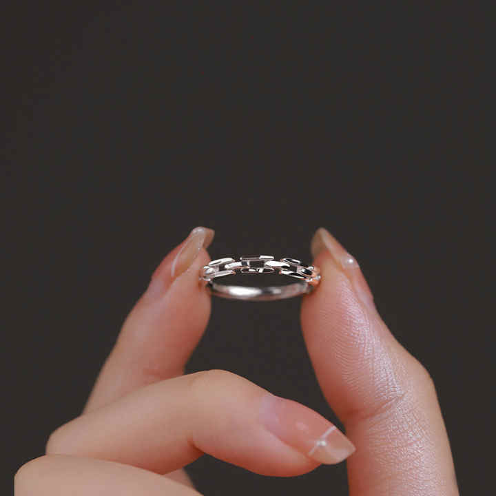 ZhongT-anillo de compromiso minimalista para mujer, sortija de circonita de Color plateado ...