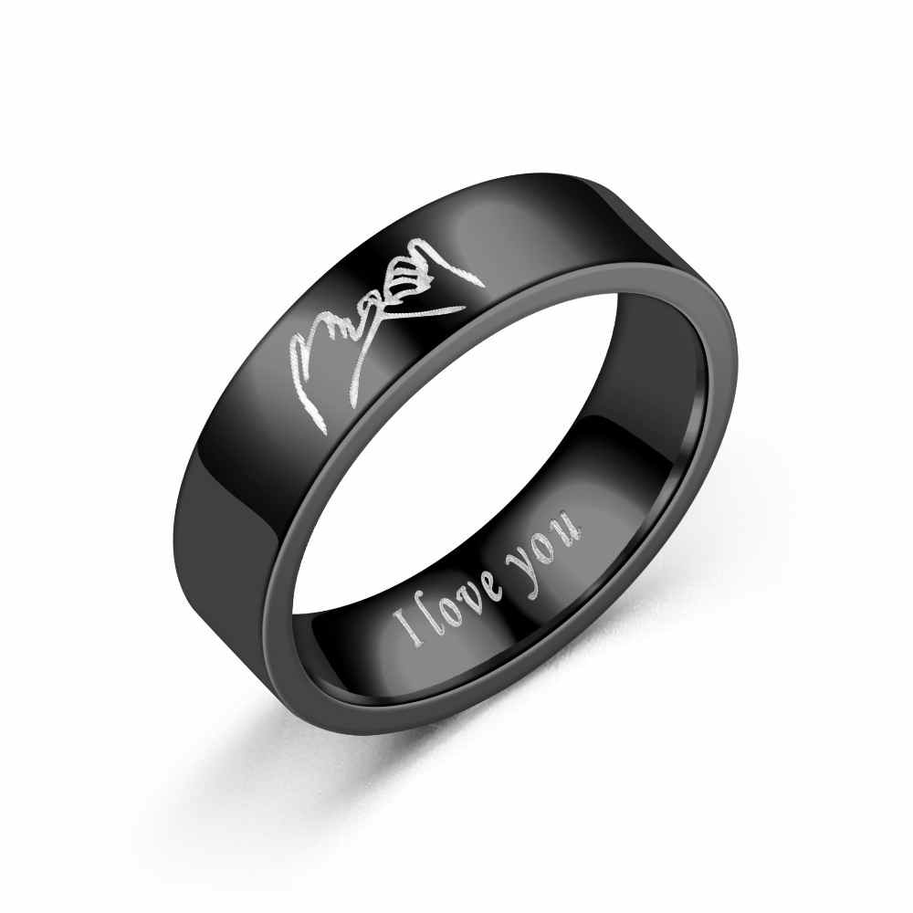 Anillo de acero inoxidable para hombre y mujer, sortija con la mano en ...