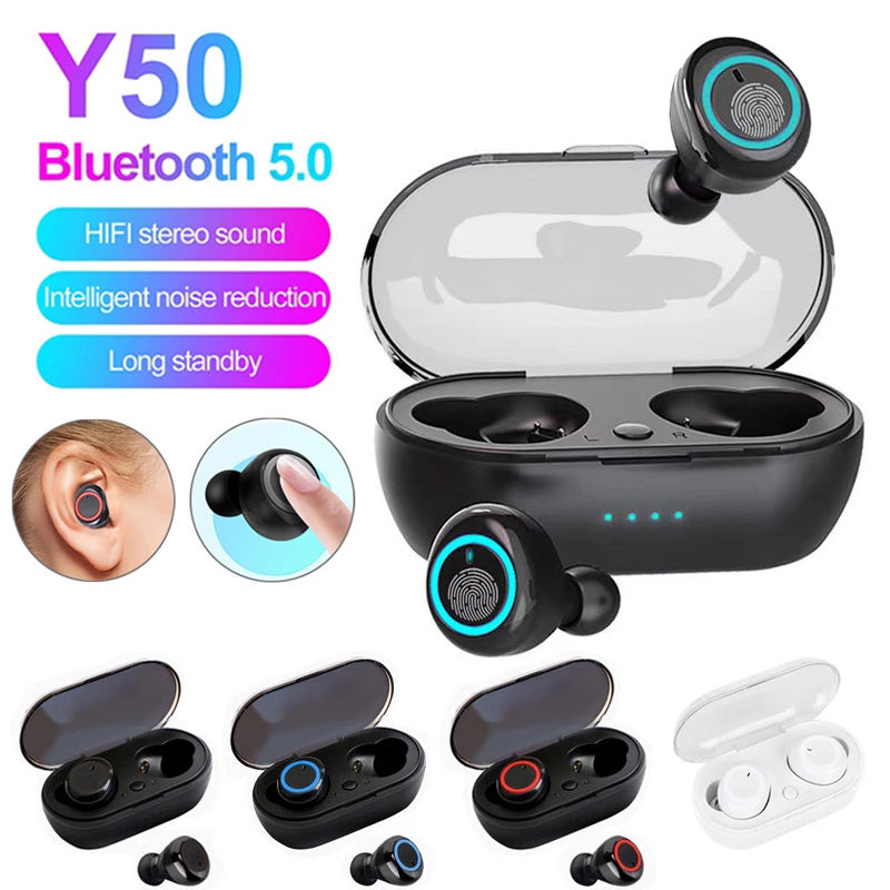 Auriculares inalámbricos TWS Y50, cascos deportivos con Bluetooth 5,0, para videojuegos ...