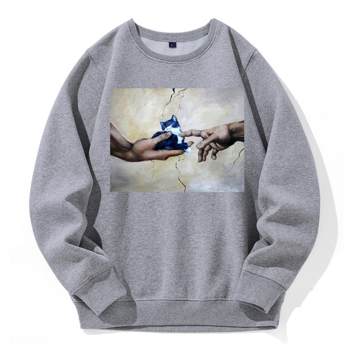 Sudadera con capucha con estampado de gato para hombre, ropa deportiva ...