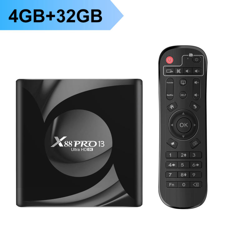 X88 Pro 13 TV Box Android 13.0 RK3528 Quad Core Reproductor de Medios ...