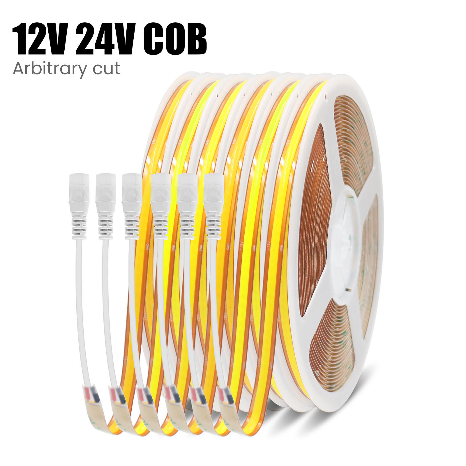 FCOB-tira de luces LED COB, 8mm de ancho, 528 LED de alta densidad ...