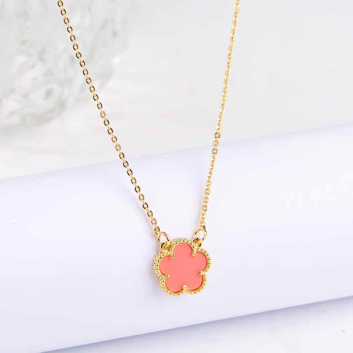 ZhongT-collar de flores de cinco hojas para mujer, gargantilla de ...