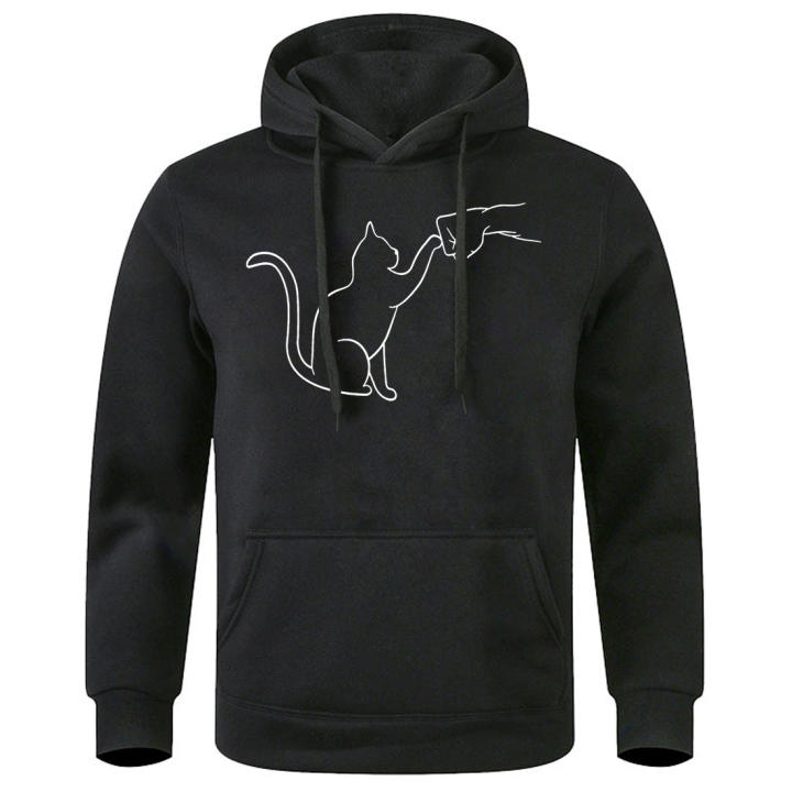 Sudadera con capucha con estampado de gato para hombre, ropa deportiva ...