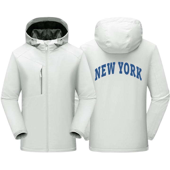 Abrigo con cremallera y estampado de Ciudad de Nueva York, EE. UU ...