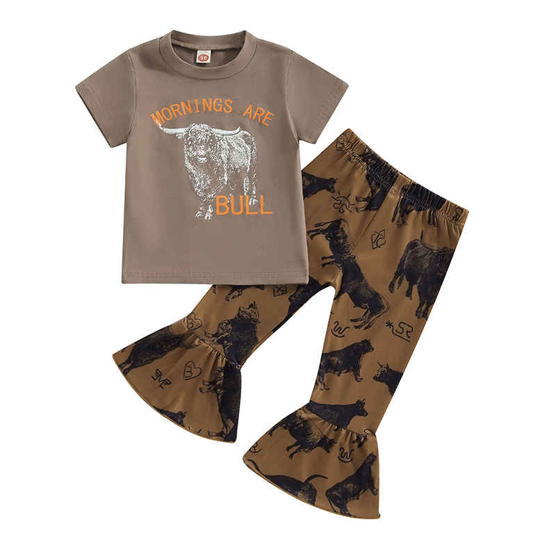 FOCUSNORM-Conjunto de ropa occidental para niños y niñas, camiseta de ...