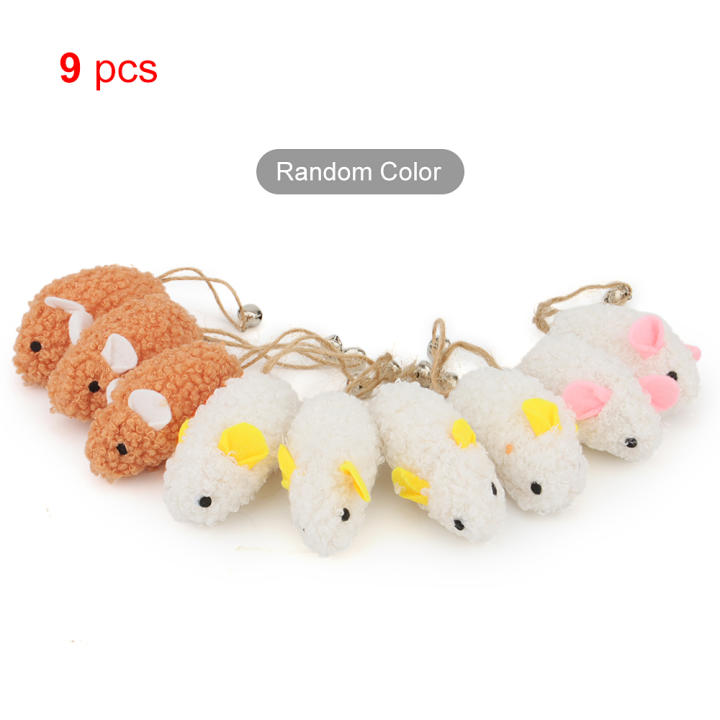 Ratón de peluche con campanas para gato, juguete interactivo de 9 ...