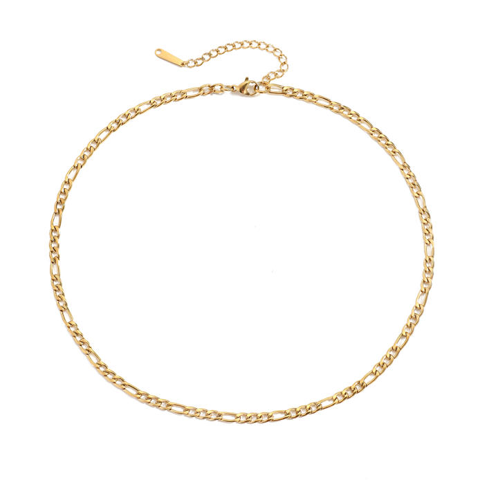 Figaro-Collar de acero inoxidable para mujer, collar de oro de 4mm ...