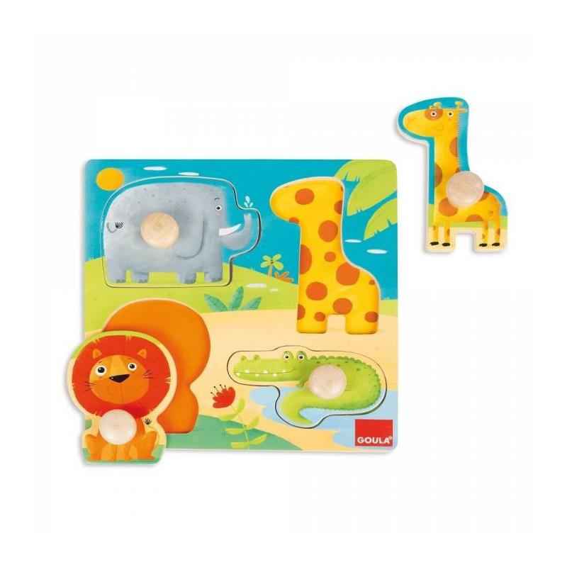 PUZZLE ANIMALES SELVA MADERA GOULA DE DISET | Miravia