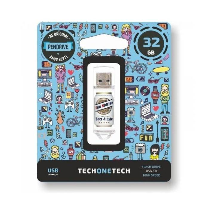 Memoria USB Pen Drive 32gb tech one tech beers & bytes san midrive ...