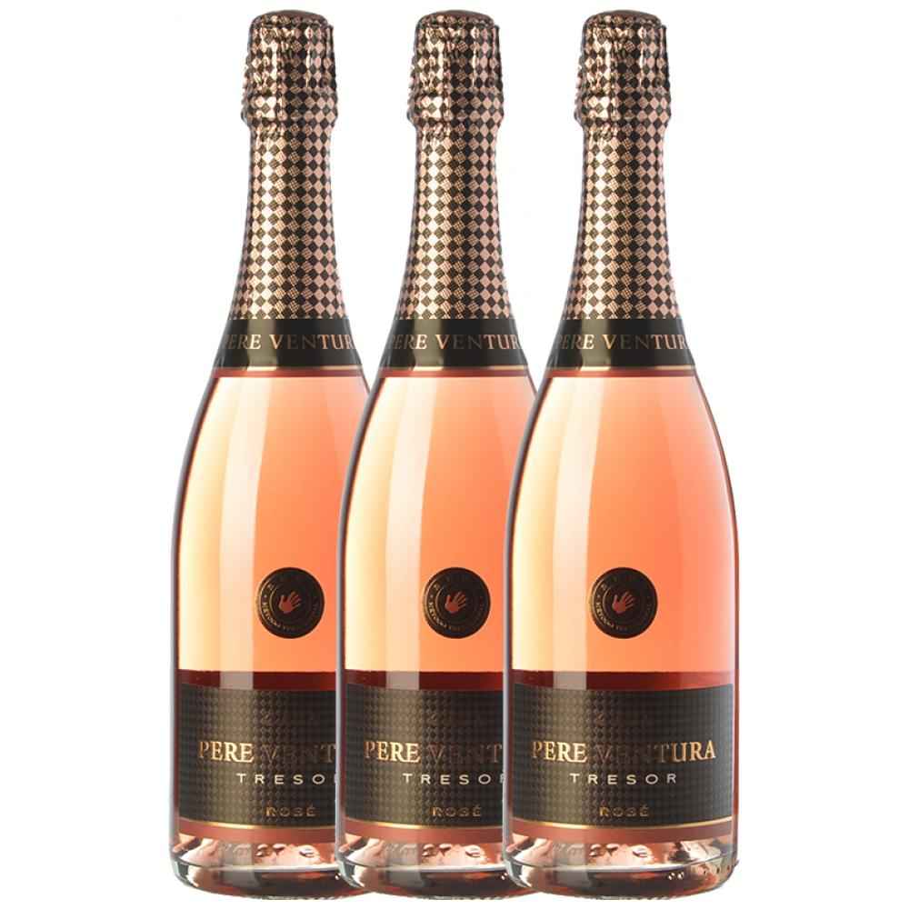 Pere Ventura Tresor Rosé Trepat Brut Cava Reserva 75 cl (Caja de 3 ...