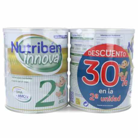 Pack Nutriben Leche Innova 2 2X800G. 2ª unidad 30% | Miravia