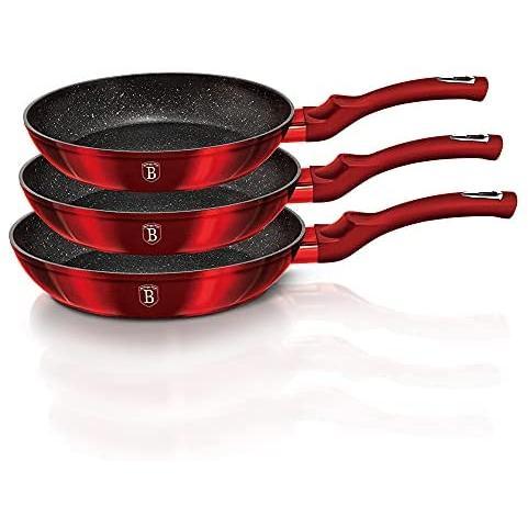 BERLINGER HAUS - Juego de 3 piezas de freidora, edición de color burdeos Metallic Line | Miravia