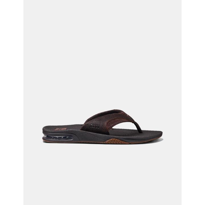 Chanclas Reef Leather Fanning Dark Brown | Miravia
