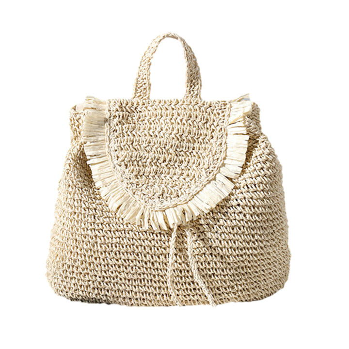 Straw Backpack for Women Shoulder Bag Bohemian Beach Handbags, Summer ...