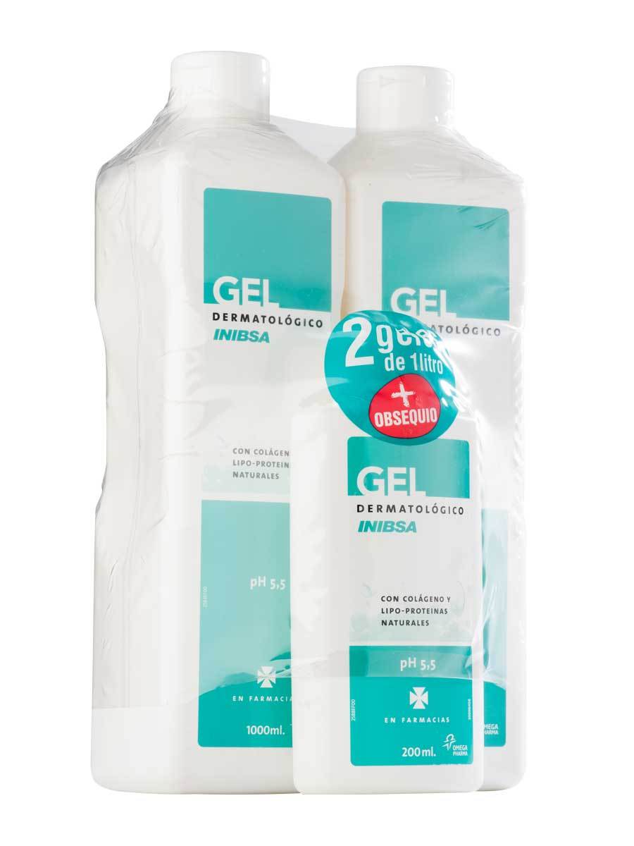 Inibsa pack 2 geles dermatologicos 1000 ml + gel viaje 200 ml gratis | Miravia