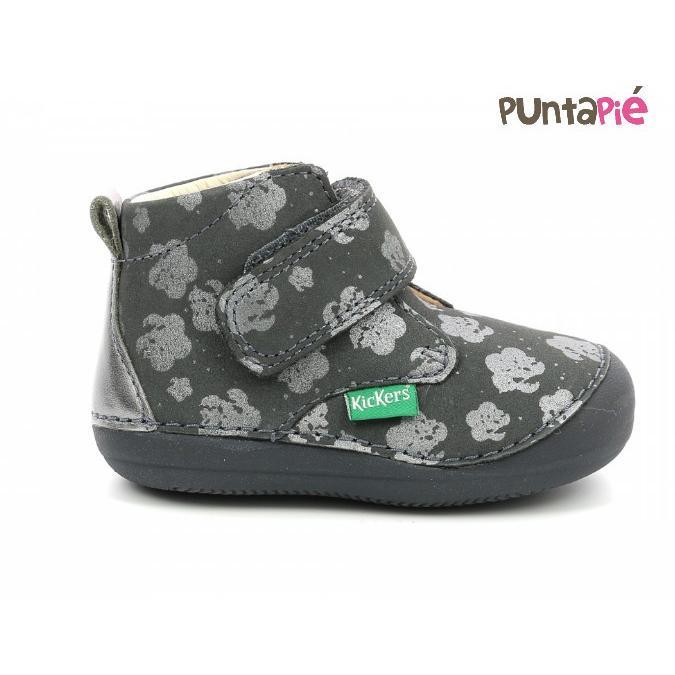 Zapatos de Bebé Kickers Sabio Gris Flower | Miravia