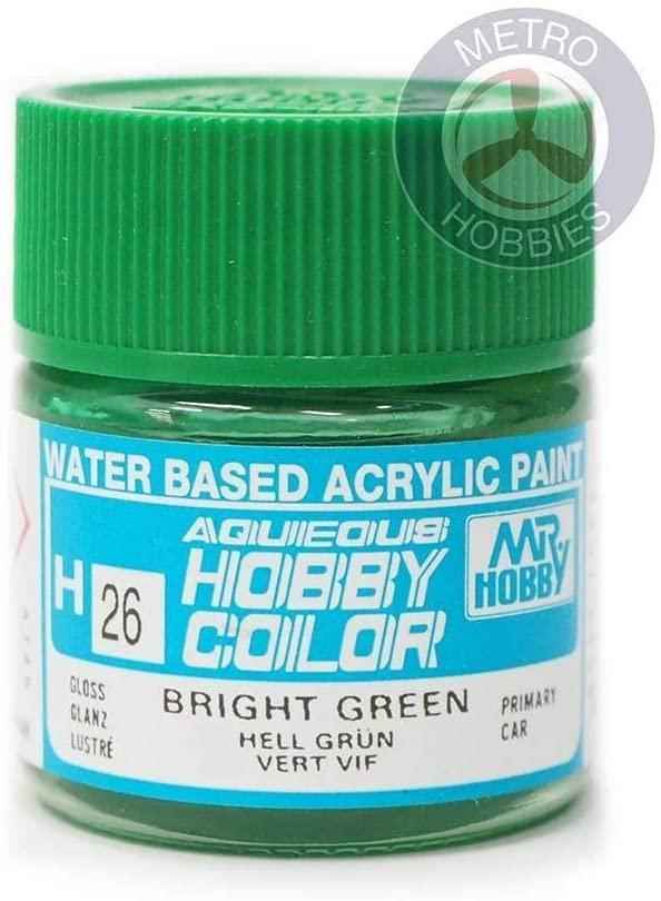 Mr Hobby H26 - Pintura acuosa acrílica mini 10ml - Color verde brillante | Miravia