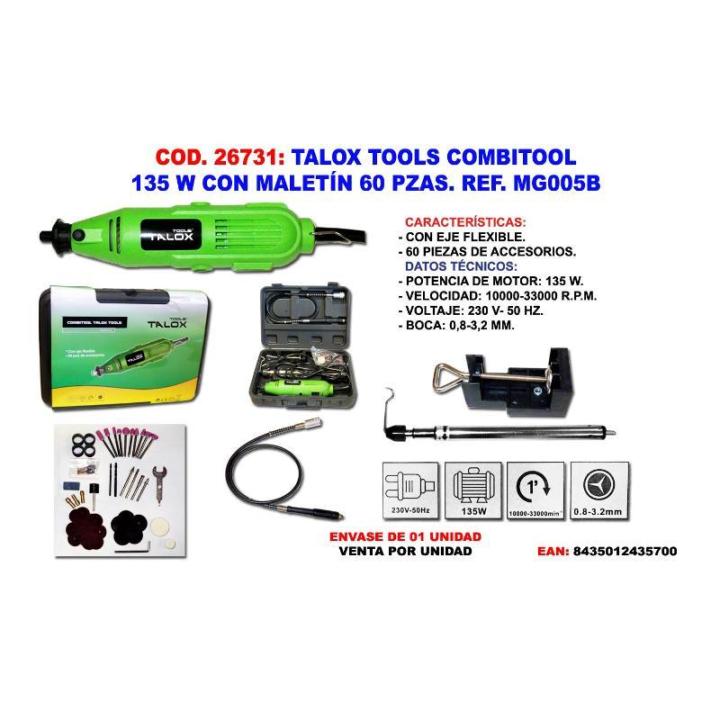Talox tools combitool 135 w c-maletin 60 pzas. mg005b | Miravia