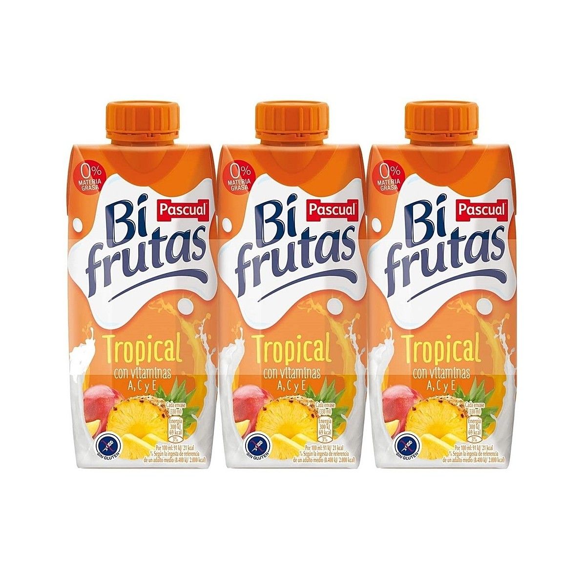 Pack 6 uds. Pascual Bi Frutas Tropical Zumo De Frutas Con Leche - 3 X ...