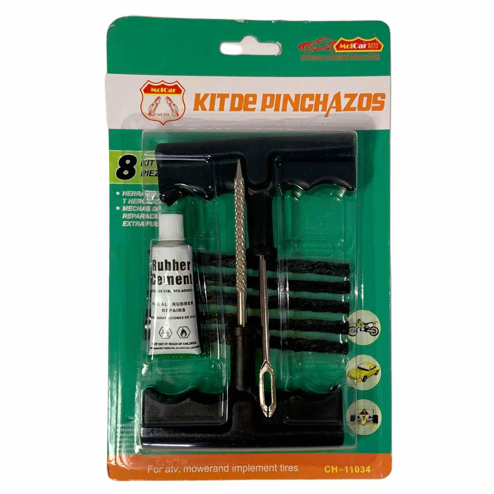 Kit Reparador de pinchazos para neumáticos de Coches y Motos ...