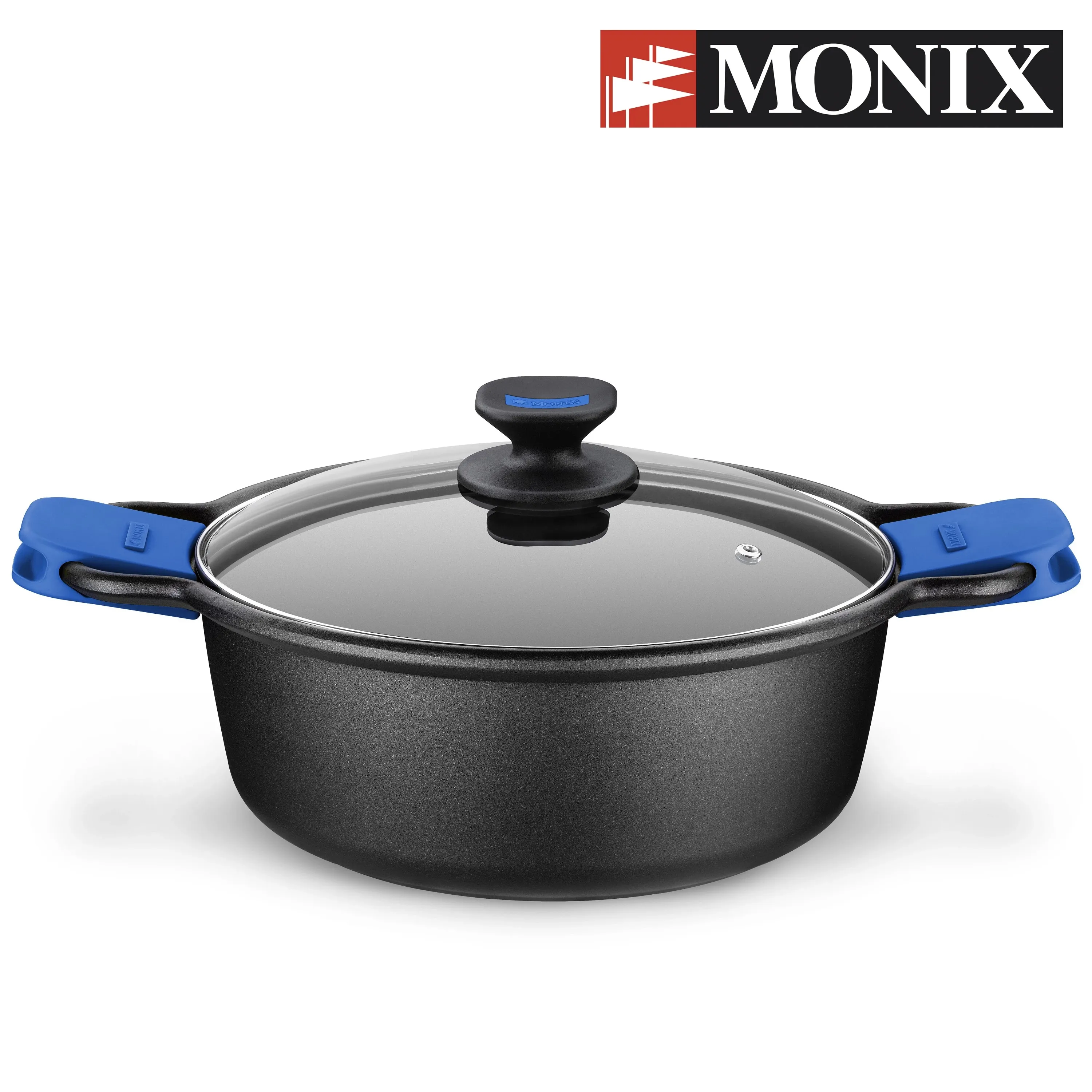 Monix Solid Plus - Cacerola o cazuela alta de aluminio fundido Negra. De 20 a 32 cm para cocina ...