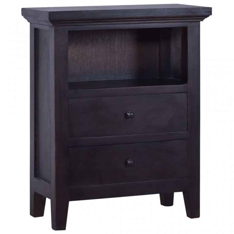 BD - BD Mueble auxiliar clásico madera maciza caoba negra 60x30x75 cm ...