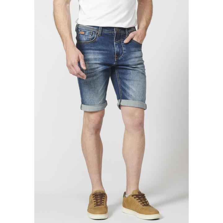 Koroshi Pantalon corto denim regular fit con cinco bolsillos y efecto ...