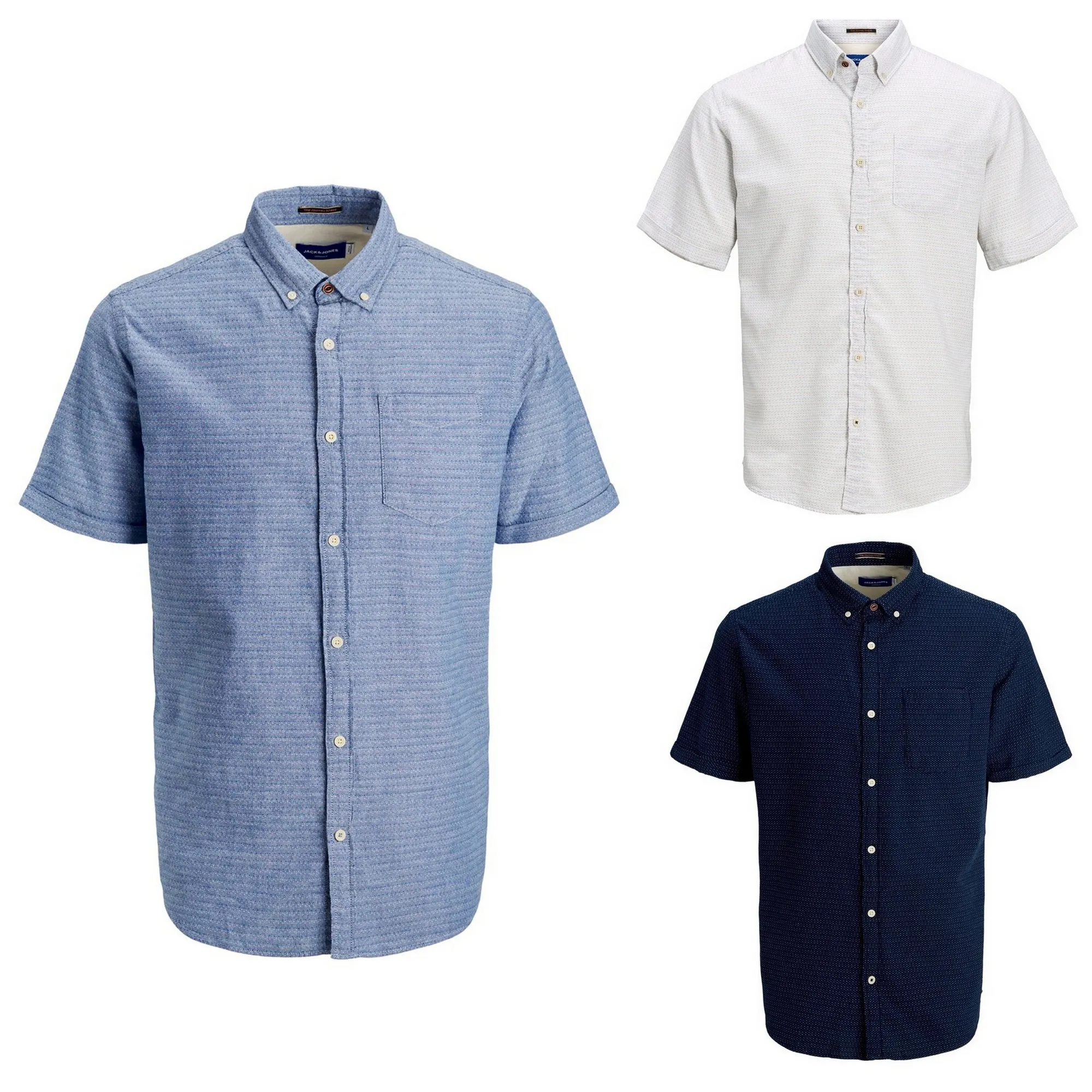 JACK&JONES Hombre Camisa Larga Corta Vestir Casual estampados 24033 ...