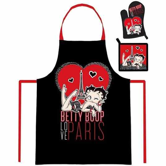 Betty Boop - Set de chef (mandil+guante y agarradera) | Miravia