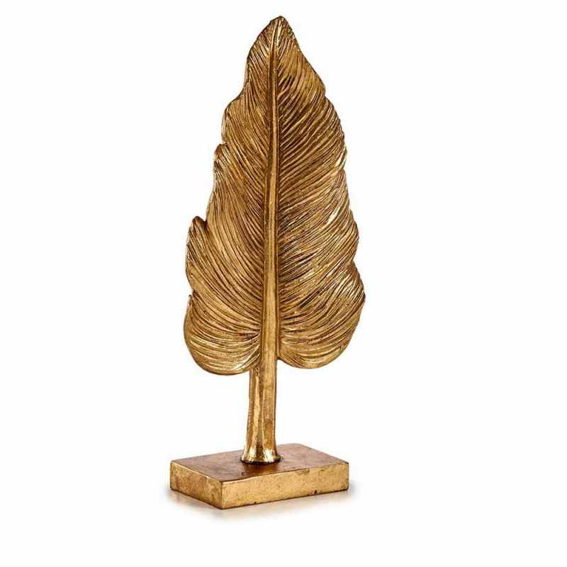Gift Decor-Figura Decorativa Pluma 6,5 x 32,5 x 14 cm Dorado Resina ...
