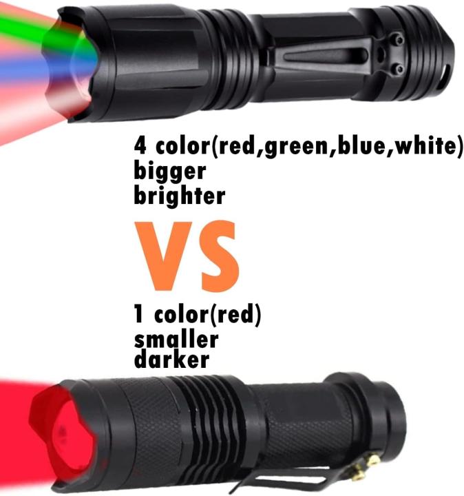 Linterna Roja Zoomable Mejorada con Memoria para Visión Nocturna Pesca ...