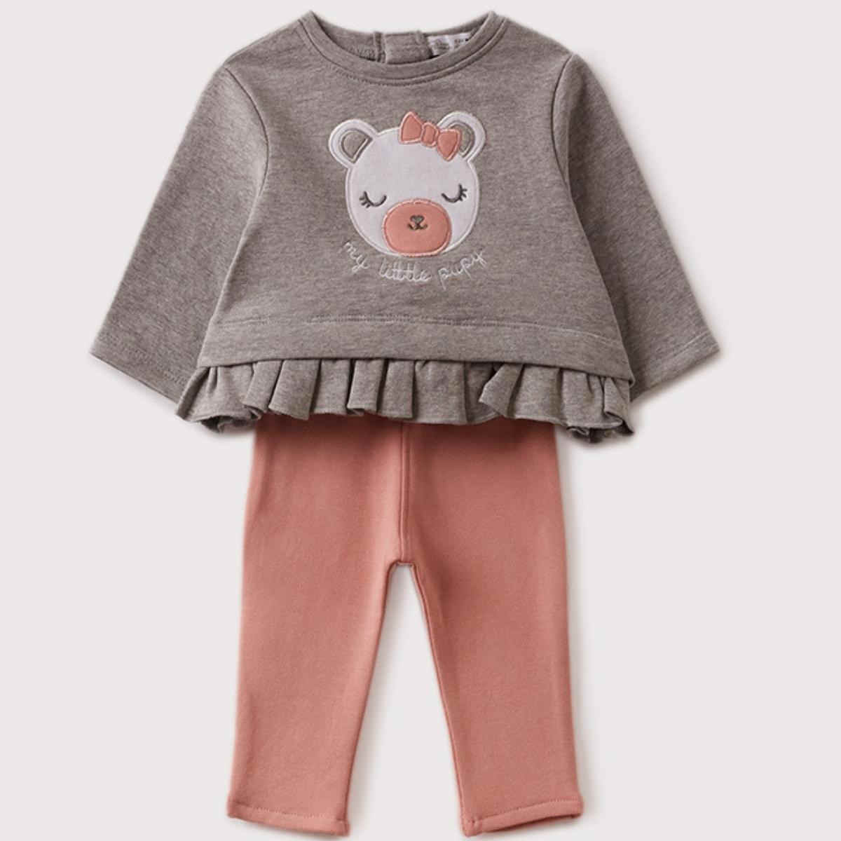 Conjunto bebe niña, osito rosa y gris, nueva colección,marca street ...