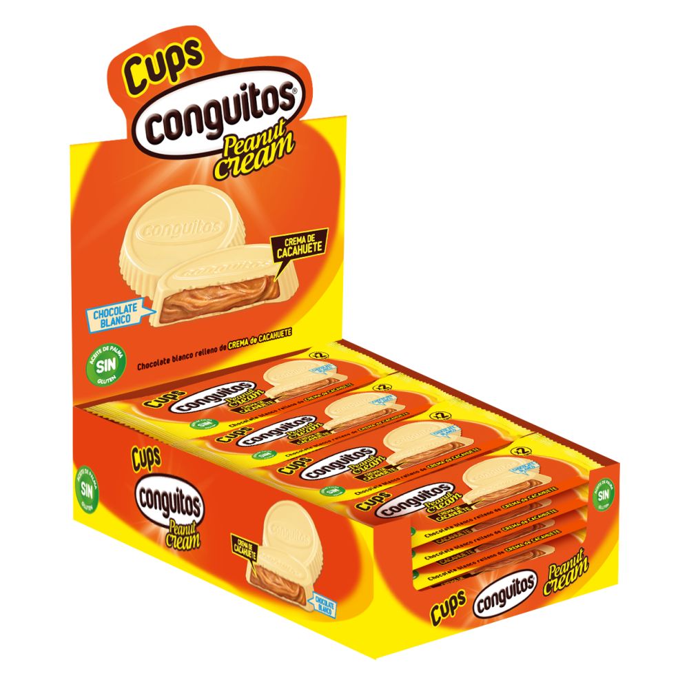 Conguitos Cups Blanco - Caja de 16 unidades con 2 galletas cada una ...