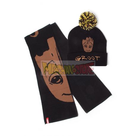 Gorro de invierno + bufanda Marvel - Guardianes de la Galaxia - Groot Raíz MERCHAN-STORE Gorras ...