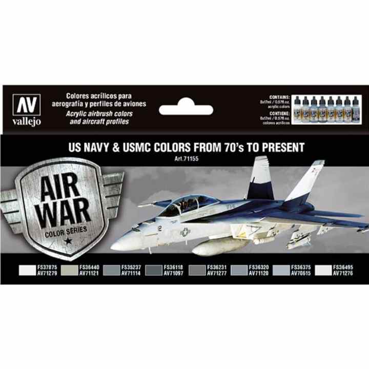 ACRYLICOS VALLEJO - CONJUNTO DE PINTURAS US NAVY & USMC COLORS FROM 70 ...