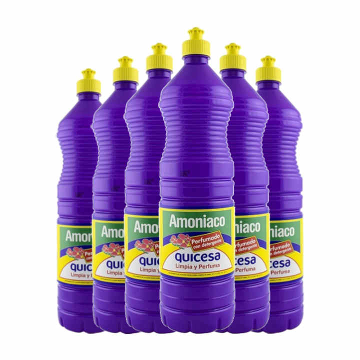 Amoniaco perfumado con detergente Quicesa 1.5 litros x 6 botellas ...