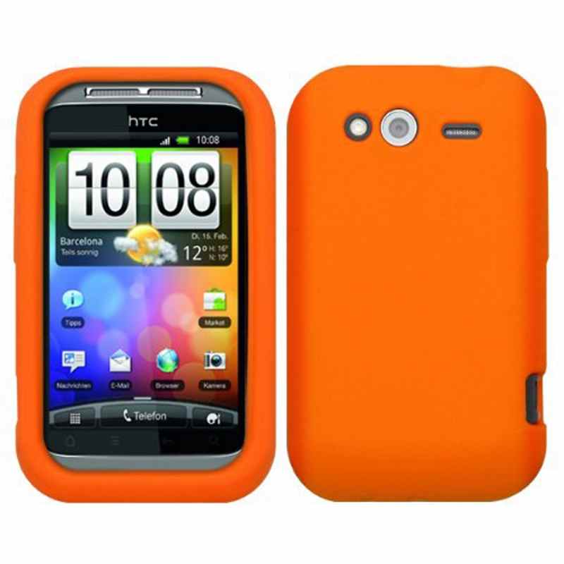 HTC Wildfire S Skin Gel Silicona Color Naranja | Miravia