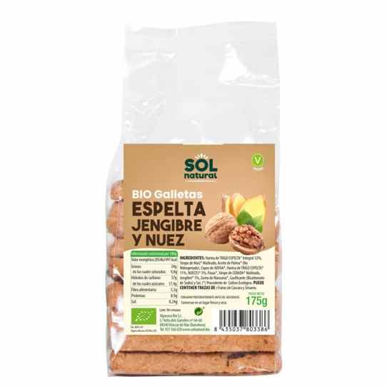 Sol Natural Galletas de espelta con jengibre y nueces bio 175g Sol ...