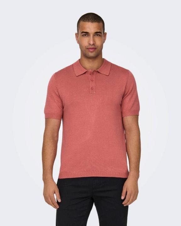 ONLY & SONS 22022219 WYLER Camisetas Manga corta Polos Hombre Rojo ...