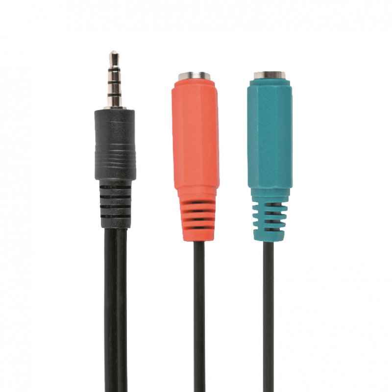 Gembird Cable De Audio Jack 35mm A 2x Jack 35mm Macho Hembra 20cm Negro ...