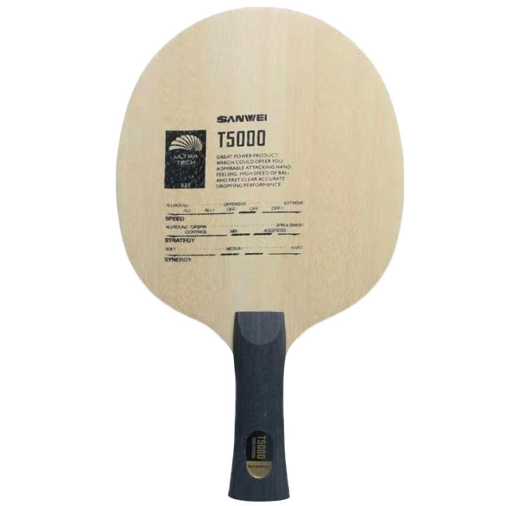 Sanwei-Hoja de tenis de mesa T5000, Original, 5 madera, 2 entradas de ...