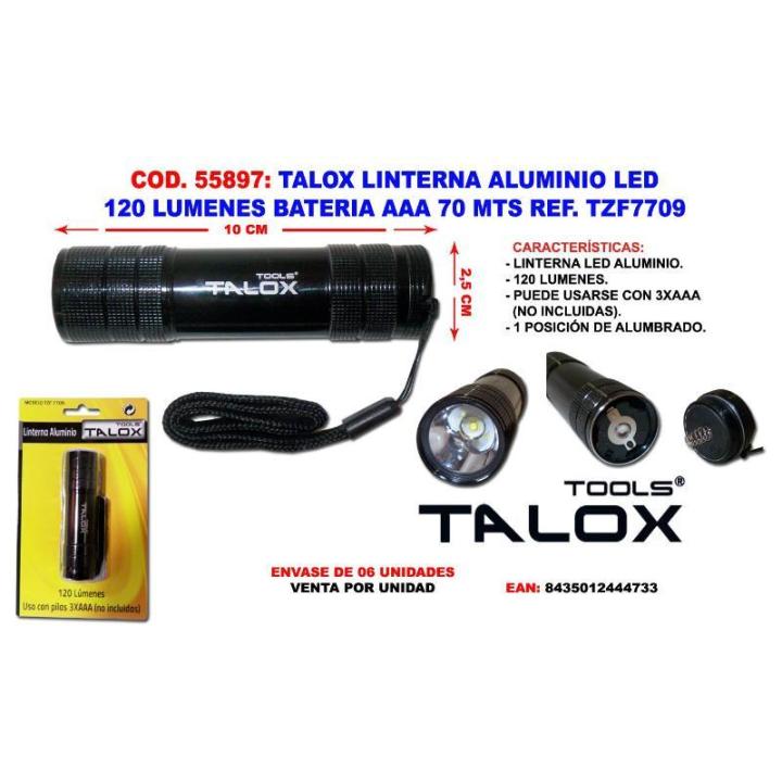 Talox linterna aluminio led 120 lumenes bateriaaaa 70 m. tzf7709 | Miravia