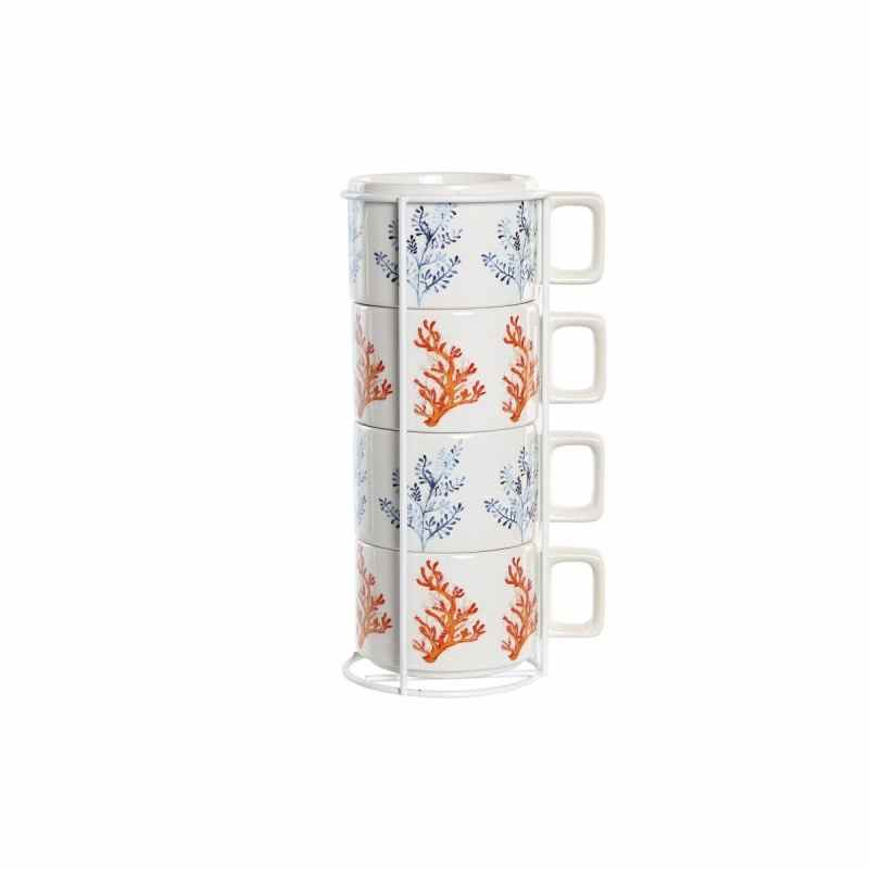 DKD Home Decor-Juego de Tazas de Café DKD Home Decor Azul Metal Fucsia ...