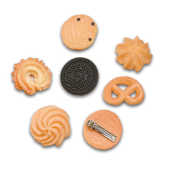 7pcs Cookies Hair Clips, Cute Resin Simulation Cookies Hairpins Hair ...