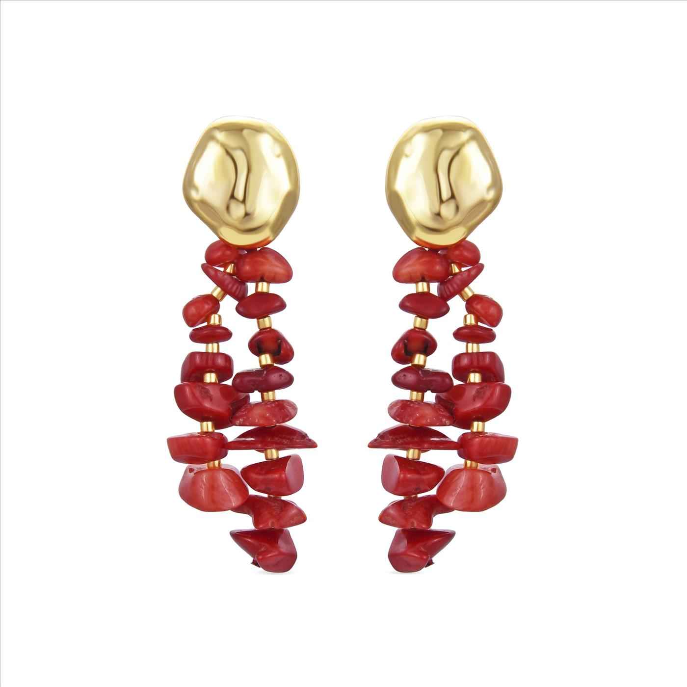 Pendientes Luxenter, Mypil Coral acabado en Oro amarillo de 18 quilates ...
