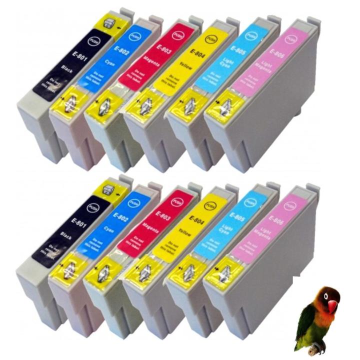 pack 12 tintas compatibles Epson T0801-T0802-T0803-T0804-T0805-T0806 (2 ...