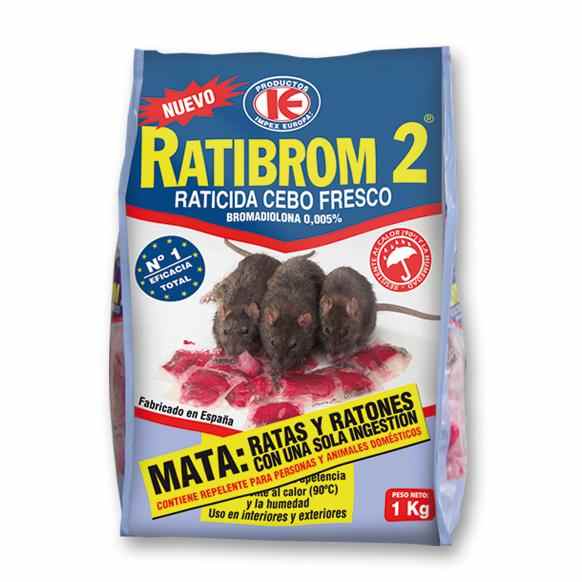 raticida ratibrom cebo fresco 1 kg (paquete 3 unidades * 1 kg = 3 kg ...
