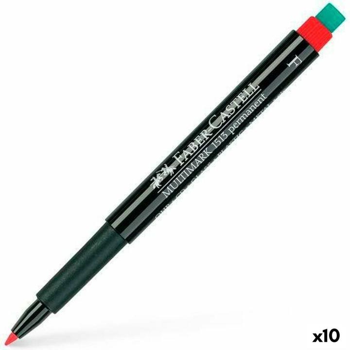 Rotulador permanente Faber-Castell Multimark 1513 F Rojo (10 Unidades ...