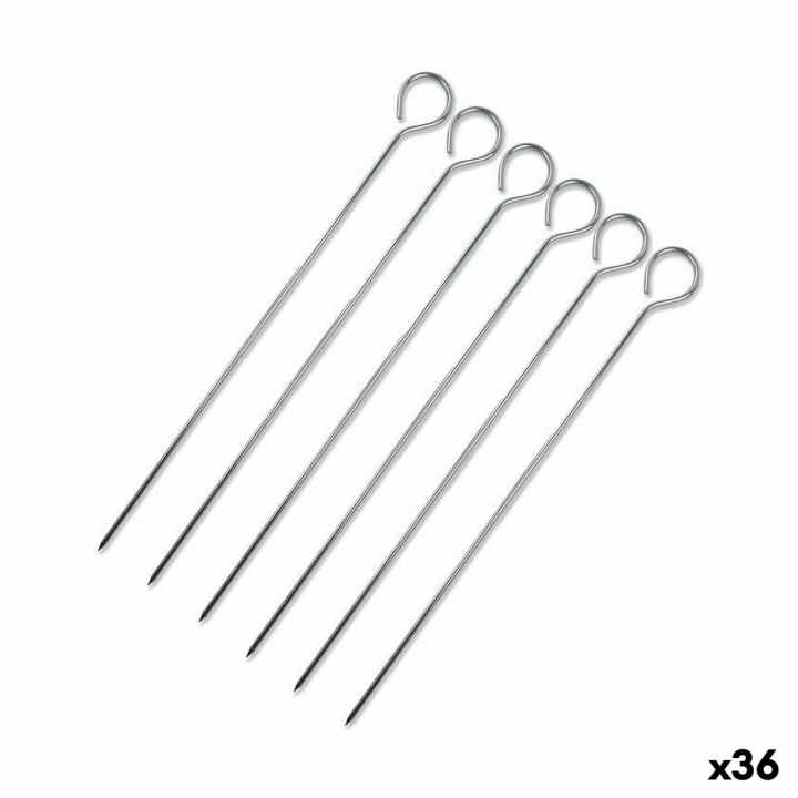 Set de Pinchos para Barbacoa Wooow Metal 6 Piezas 20 cm (36 Unidades ...